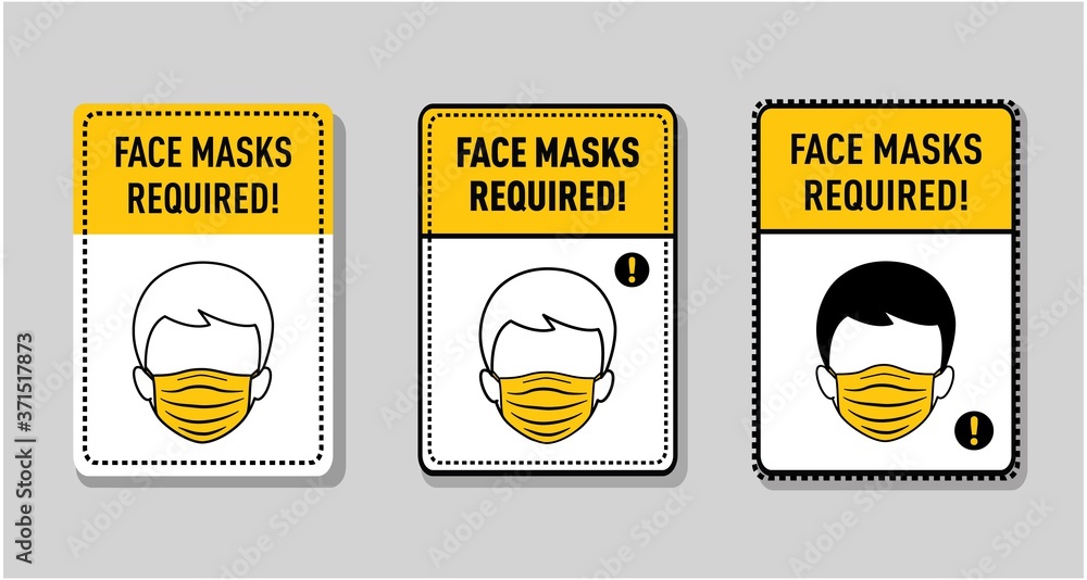 Notice Face Masks Required Sign, protective measures, Facemask Required ...