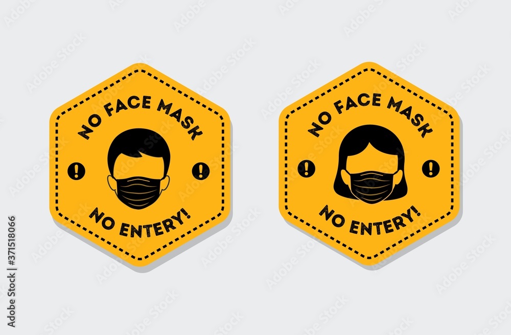 Notice no face mask no entery sign, protective measures, Facemask ...