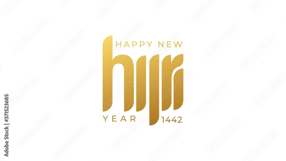 Motion graphic of happy new Hijri year 1442 greeting in 4k size. Happy ...