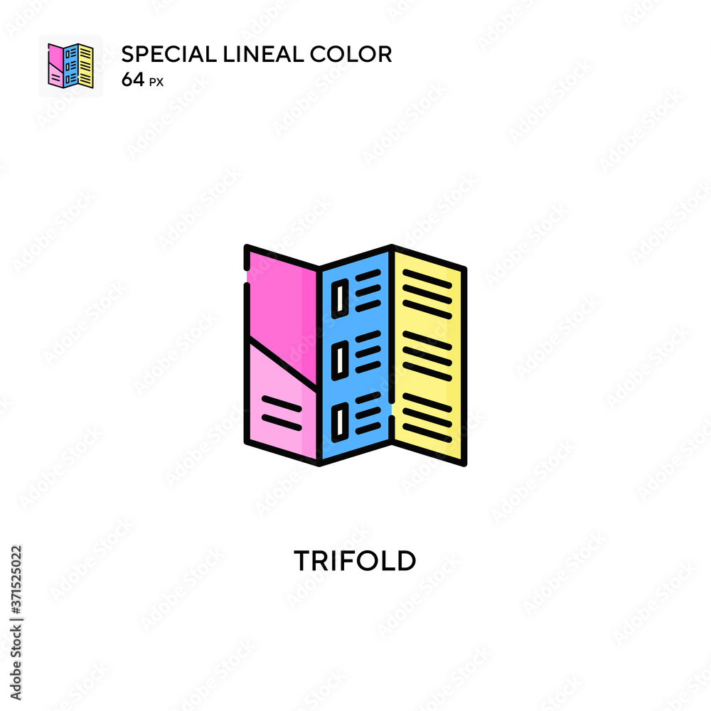 Trifold Special lineal color vector icon. Trifold icons for your ...