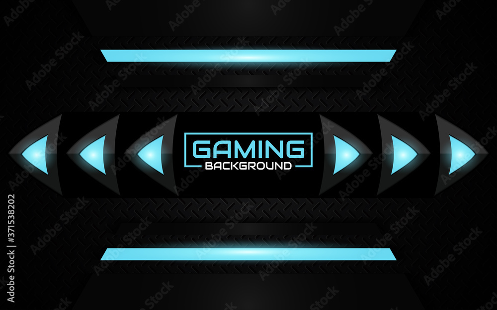Abstract futuristic black and blue gaming background with modern esport ...
