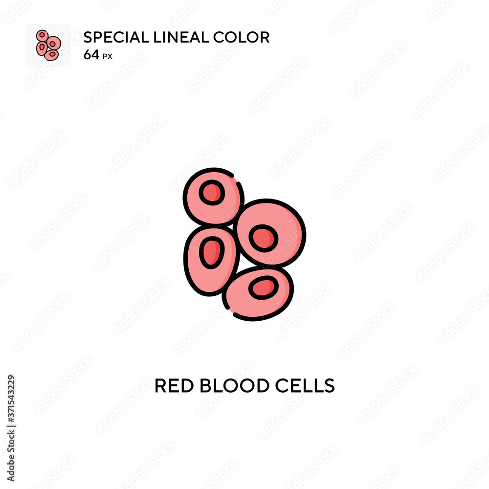 Red blood cells Special lineal color vector icon. Red blood cells icons ...