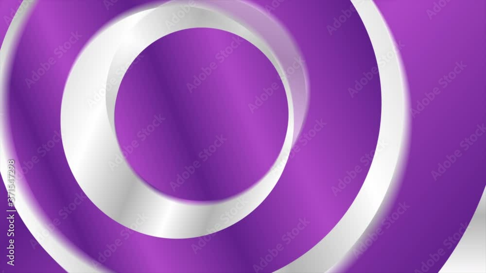 Violet and silver grey abstract glossy circles geometric motion ...