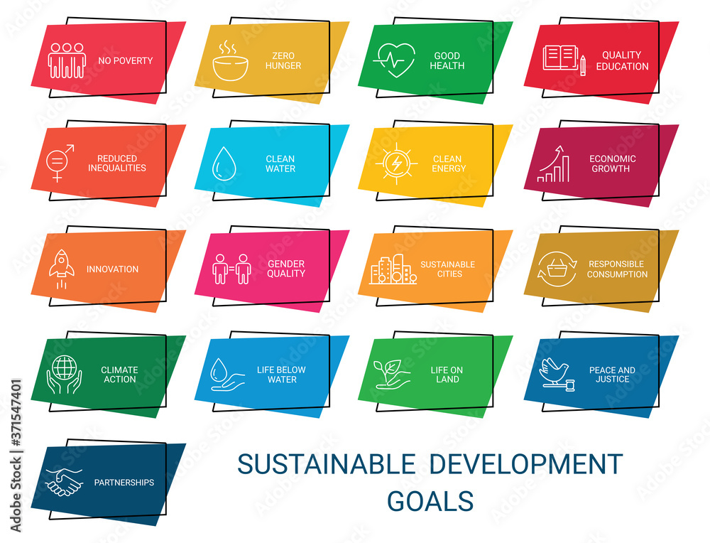 Sustainable Development Goals. Icons Set Stock Vector | Adobe Stock