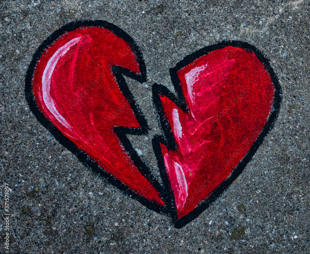 Red broken heart Stock Photo | Adobe Stock