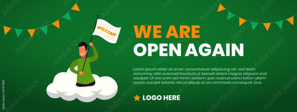we are open again cover photo for facebook and website banner. we are ...