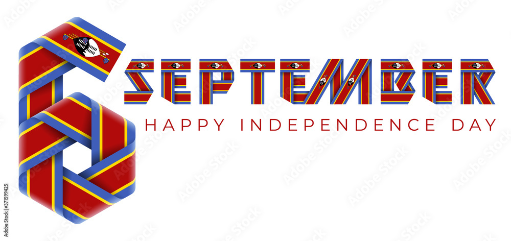 September 6 Independence Day of Eswatini congratulatory design with ...