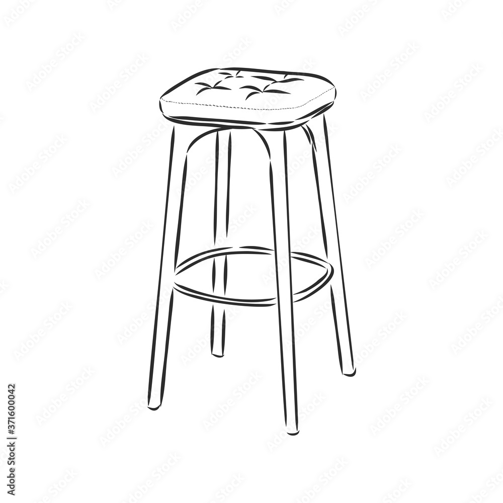 Stockvector Barstool hand drawn outline doodle icon. High chair vector ...