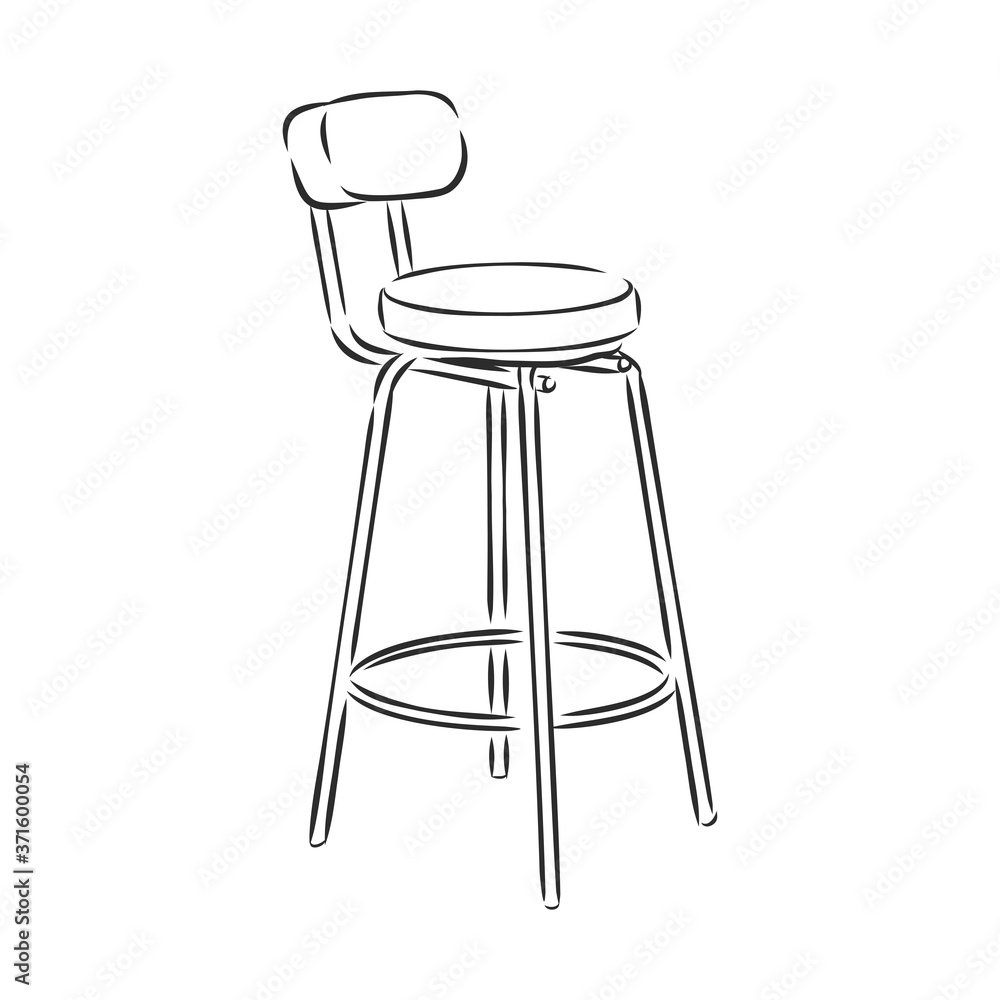Barstool hand drawn outline doodle icon. High chair vector sketch ...