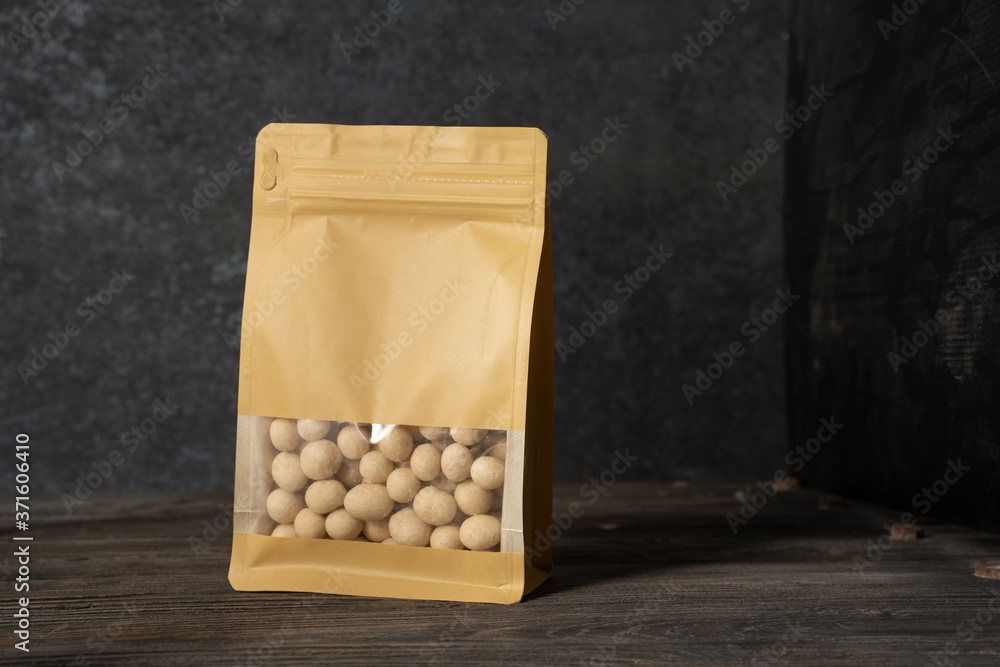 blank standing pouch mockup with transparent window Stock Photo | Adobe ...