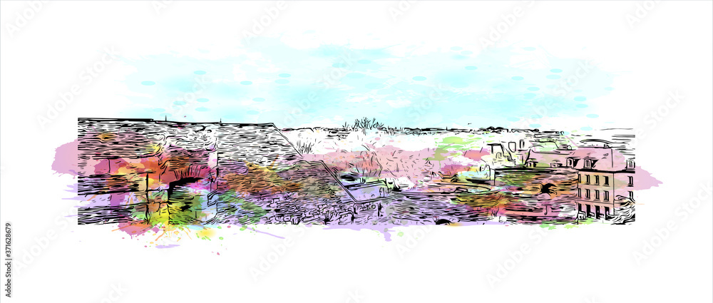 Vecteur Stock Building view with landmark of Angers is a city in ...