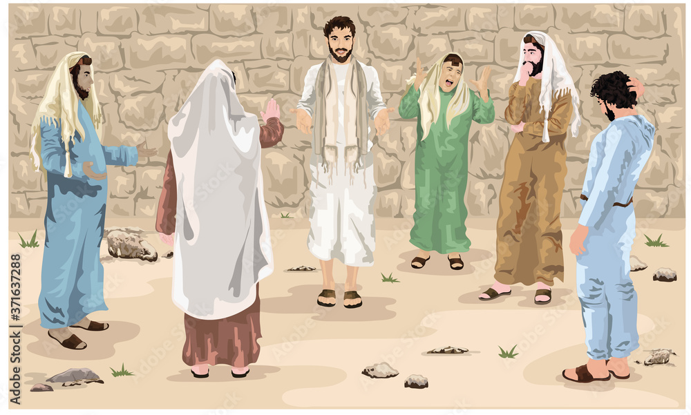 Saul's Conversion, Saul Preaches In The Synagogue, Acts 9 Stock Vector ...