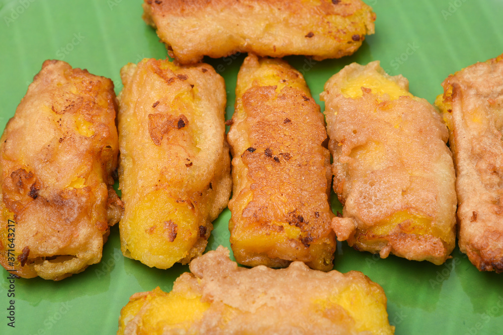 Banana fry, Pazham Pori traditional Kerala snack sweet food fried in ...
