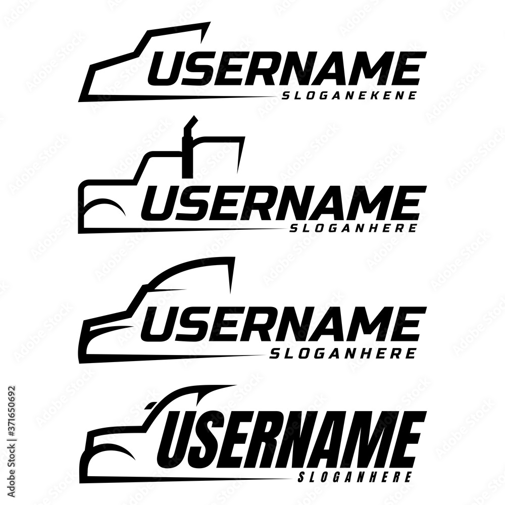 truck line logo design concept vector Stock Vector | Adobe Stock