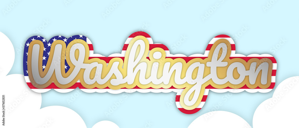 "Washington" banner, big bold stroke style text. Editable removable ...