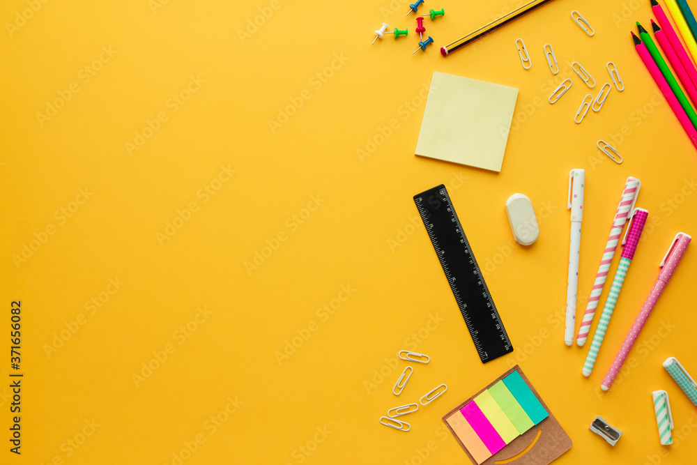 Stock photo of back to school concept with some stationery objects and ...