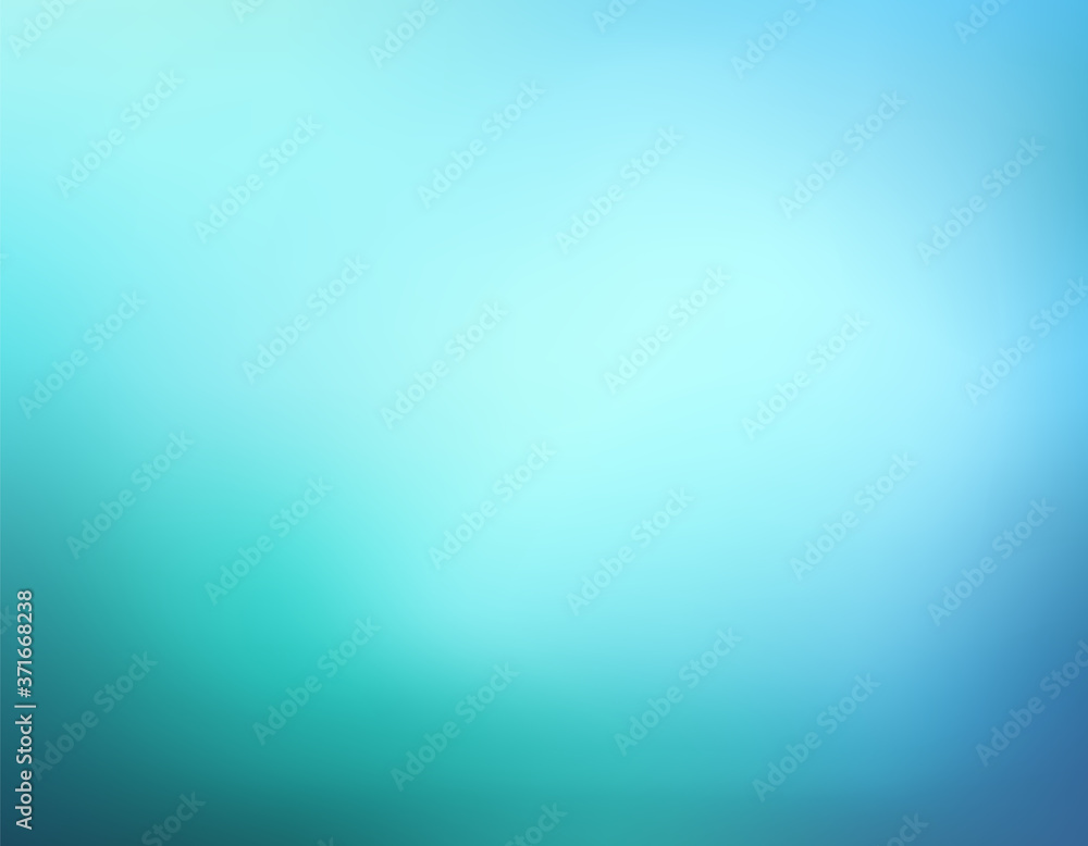 Abstract teal blue gradient background. Blurred turquoise aqua water ...