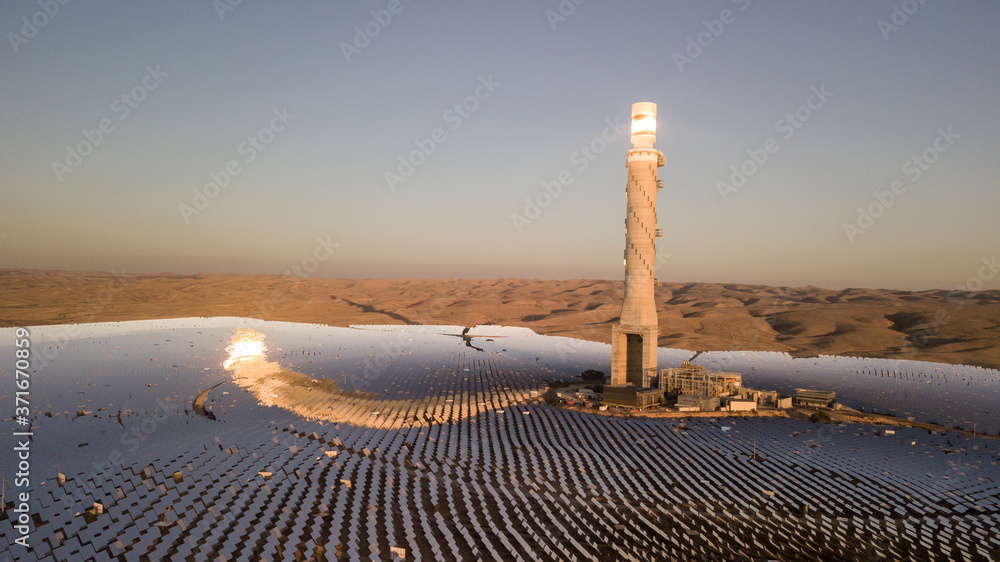 The Megalim solar power station in the Negev desert in Israel. The ...