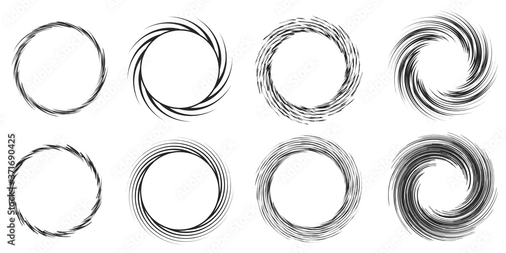 Set of hand drawn circle line sketch isolated on white background ...