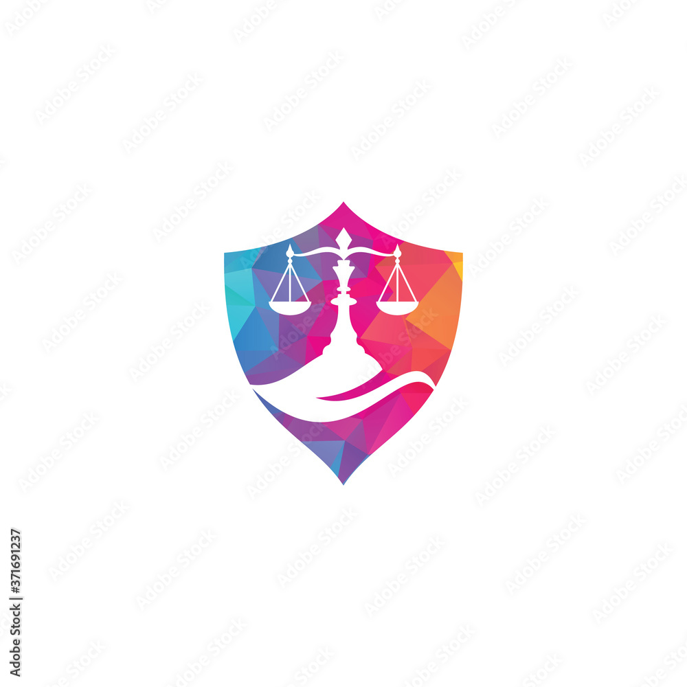 Leaf and law shield shape concept logo design template. Green Scales ...