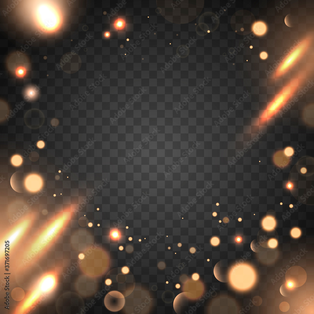 Abstract bokeh effect on a transparent background. Blurred light ...