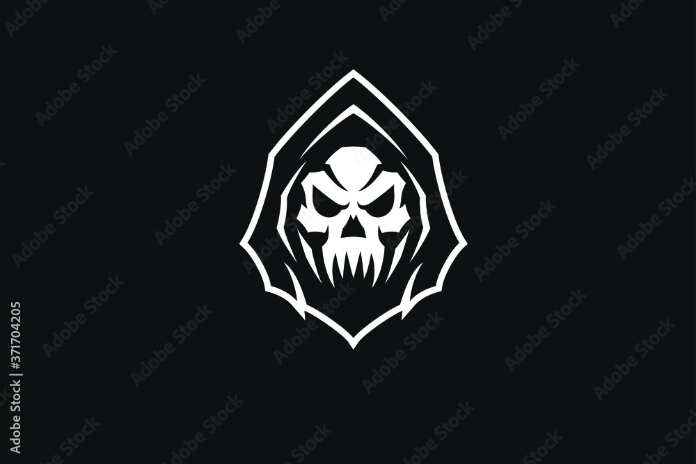 Simple Grim Reaper Skull Edgy Geometric Design Stock Vector | Adobe Stock