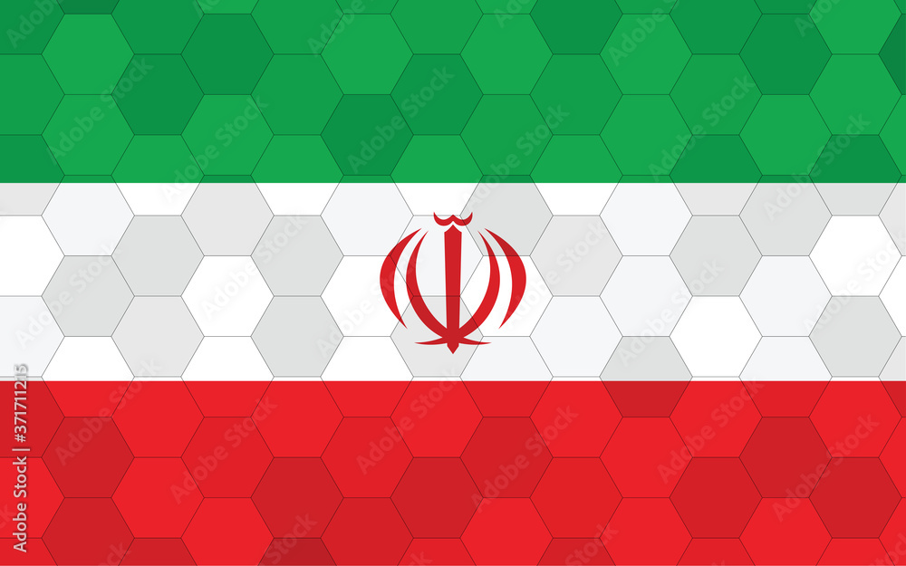 Iran flag illustration. Futuristic Iranian flag graphic with abstract ...