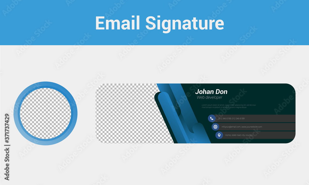 Email signature banner Corporate mail business signature vector ...