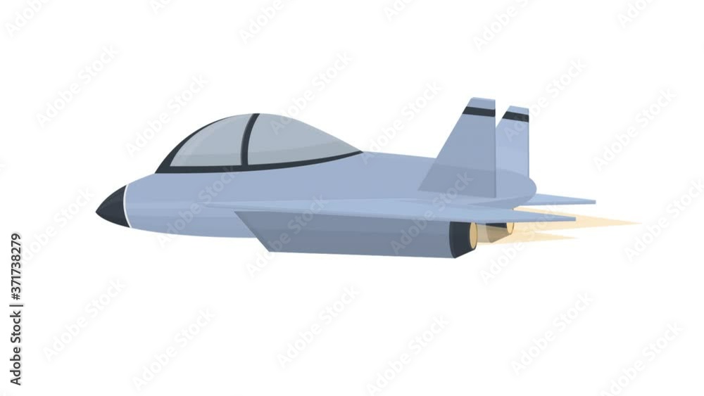 Fighter jet. Military aviation animation, alpha channel enabled ...