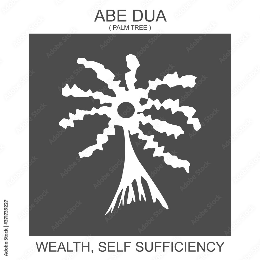 vector icon with african adinkra symbol Abe Dua. Symbol of Wealth and ...