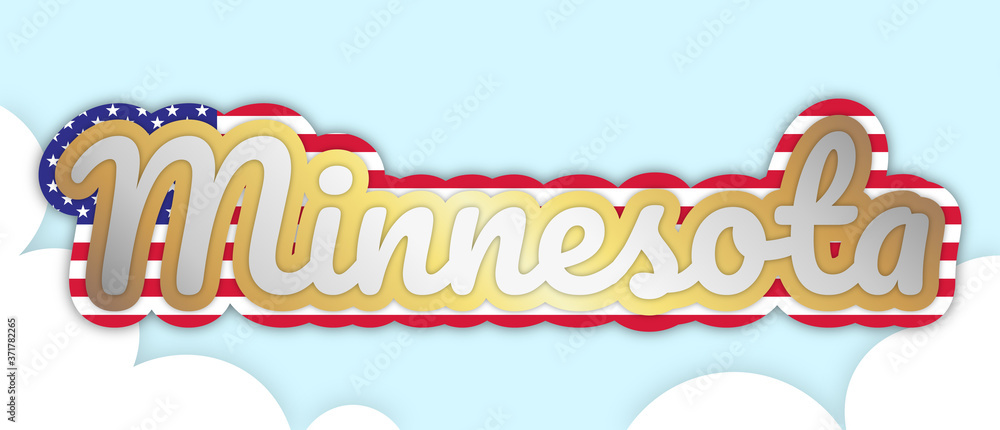 "Minnesota" banner, big bold stroke style text. Editable removable ...