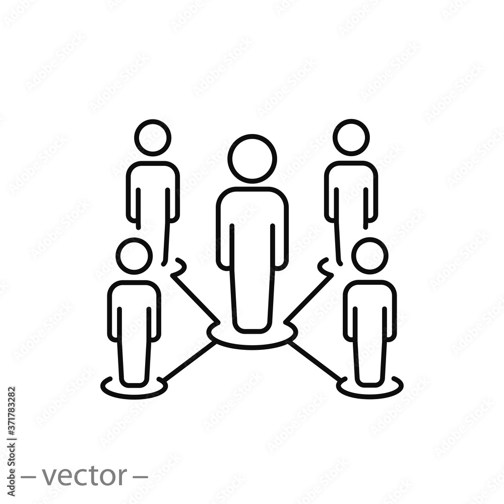 responsible manager icon, corporate director with employee team ...