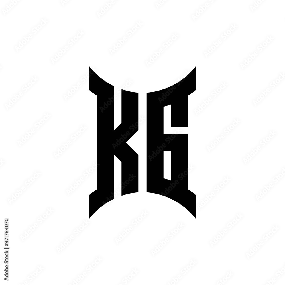 KG monogram logo with curved side Stock Vector | Adobe Stock