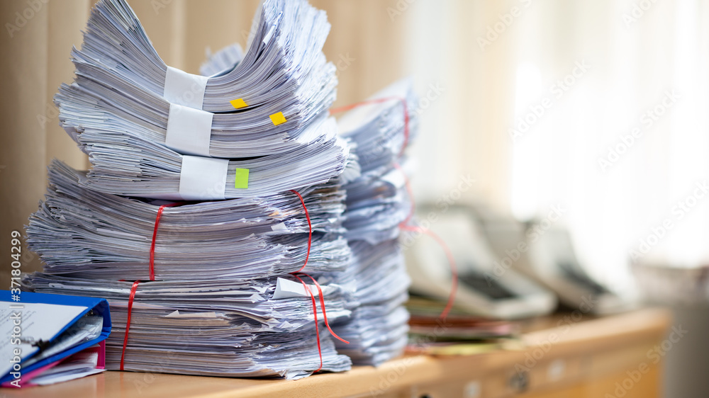 Documents placed on the office desk for recycling. Stock Photo | Adobe ...