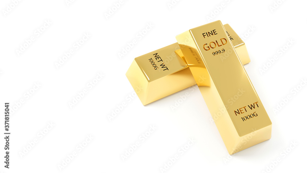 Closed up of shiny gold bars stacked up in the best position ...