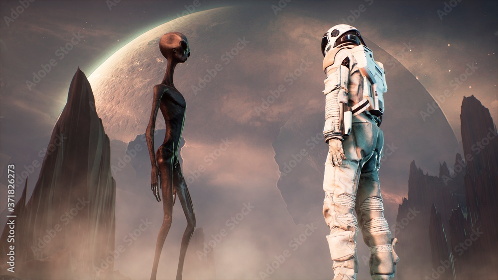 Meeting an alien and an astronaut on a mysterious planet in a distant ...