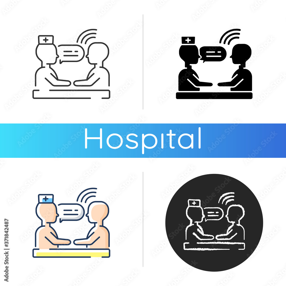 Therapy icon. Counseling. Psychotherapy. Talking and cognitive behavior ...