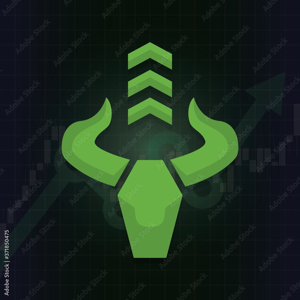 Bullish symbols on stock market vector. Fund, forex or commodity price ...
