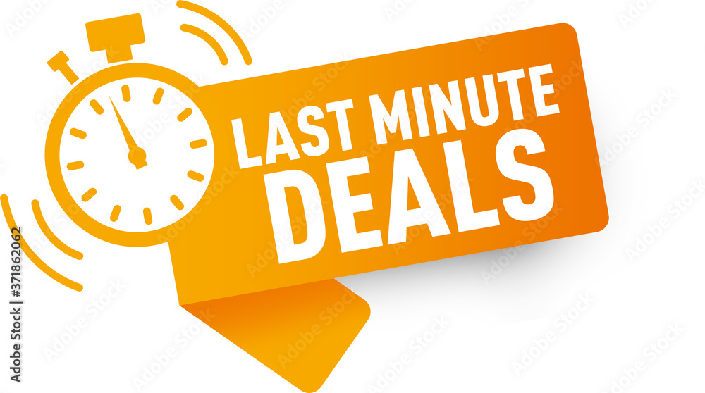 Vector Illustration Last minute Deals Label With Clock Alarm Countdwon ...