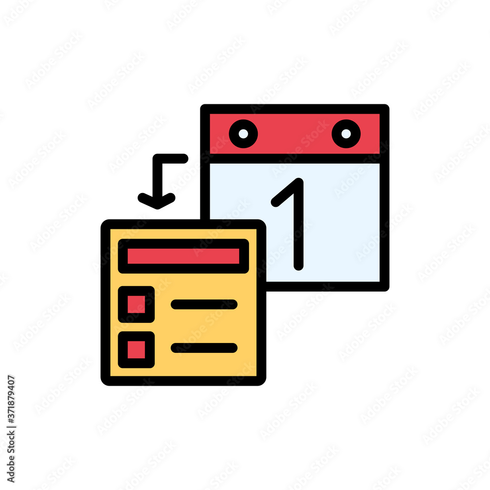 Calendar plan icon. Simple color with outline vector elements of ...
