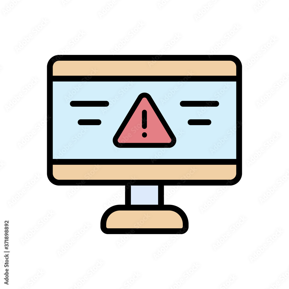 Warning sign desktop icon. Simple color with outline vector elements of ...