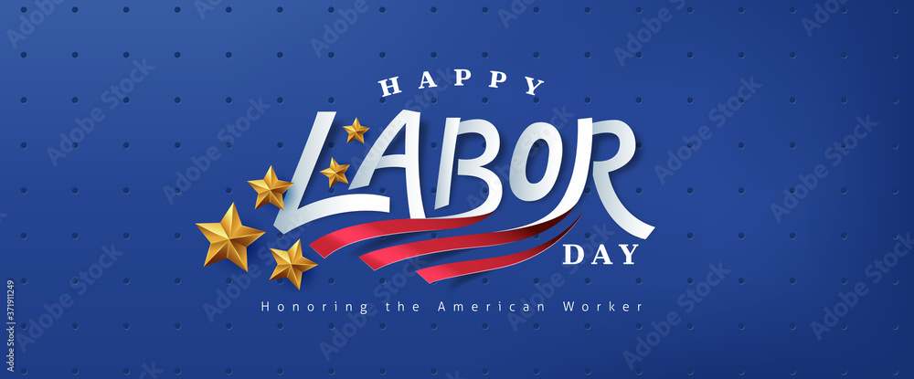 USA happy Labor day text design advertising banner template Stock ...
