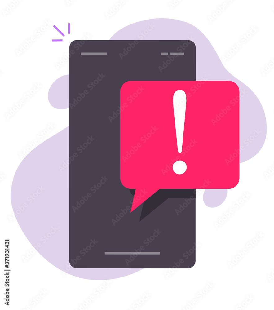 Notice caution important reminder vector notification push message on ...