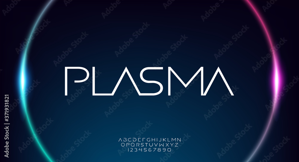 Photo & Art Print Plasma, an abstract technology science alphabet font ...
