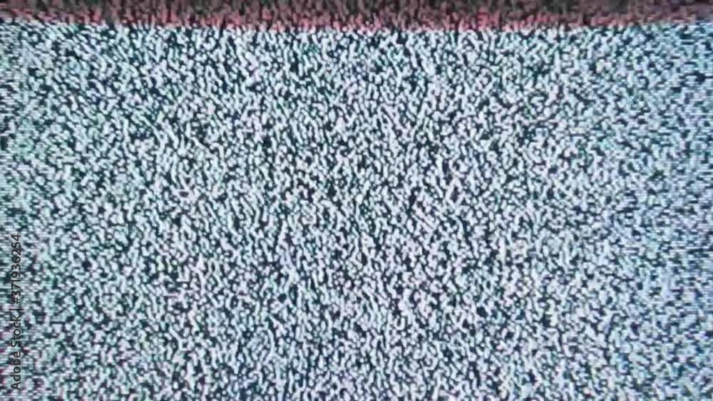 Vintage switch on, turn off television. Analog Static Noise texture ...
