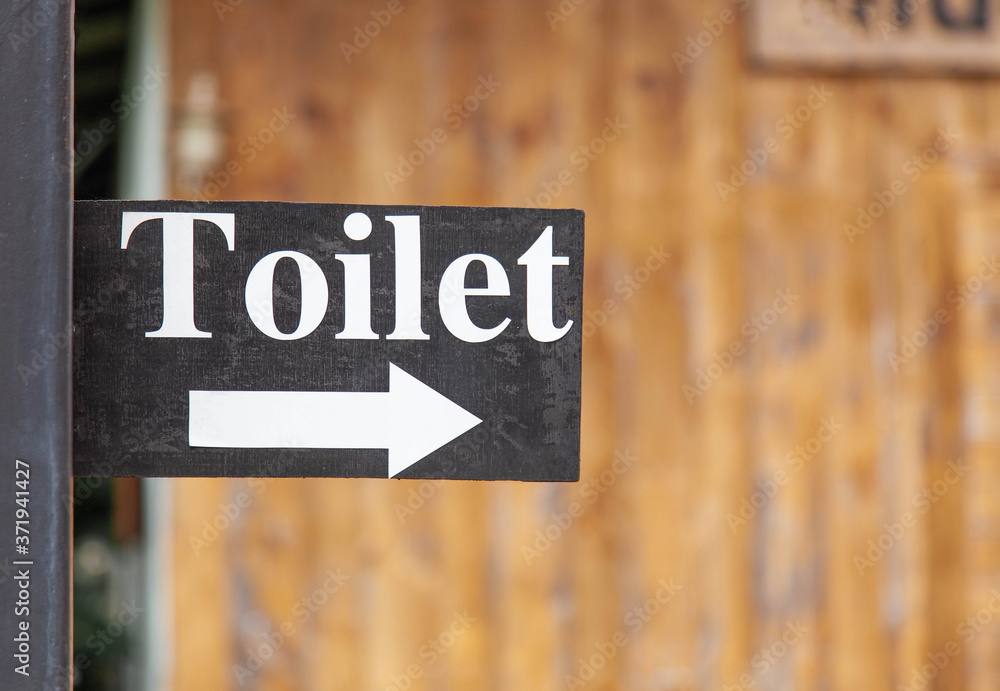 Label of symbol of toilet black plate, direction sign and navigation ...