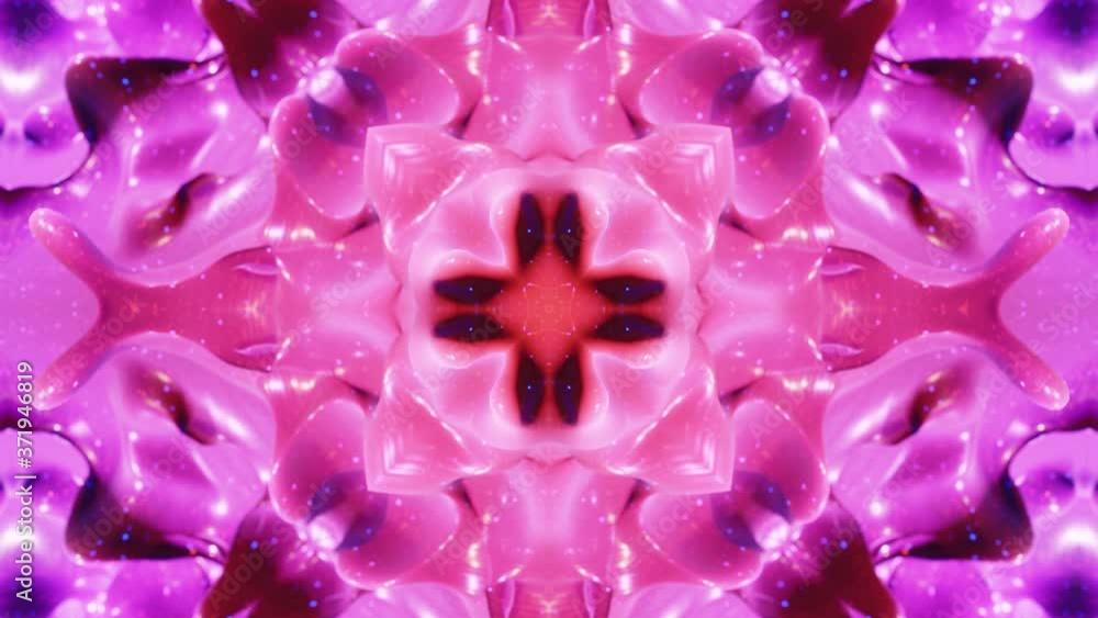 abstract symmetric 3D structures like liquid kaleidoscope in looped ...