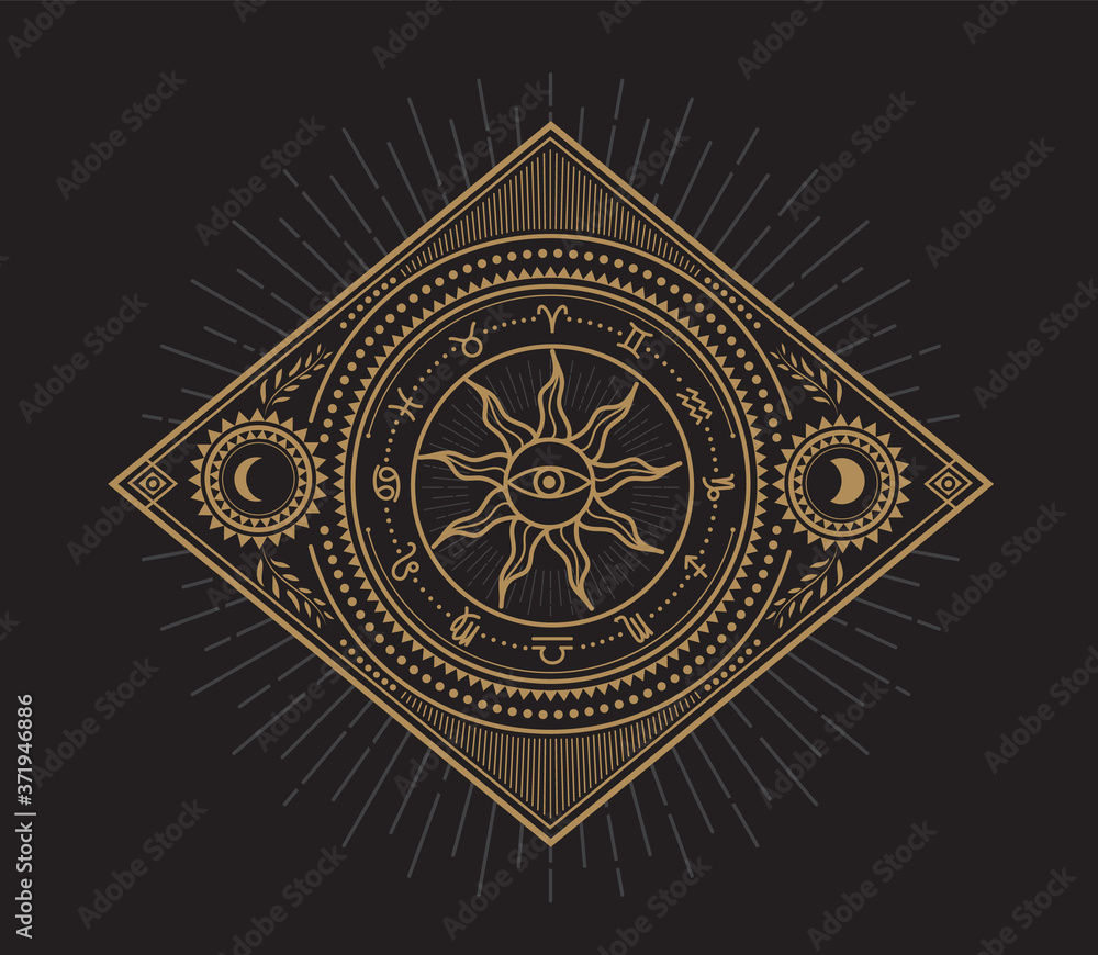 Divine magic occult occultism symbols vector illustration Stock Vector ...