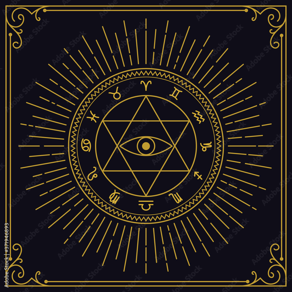 Divine magic occult symbolism occultism vector illustration Stock ...