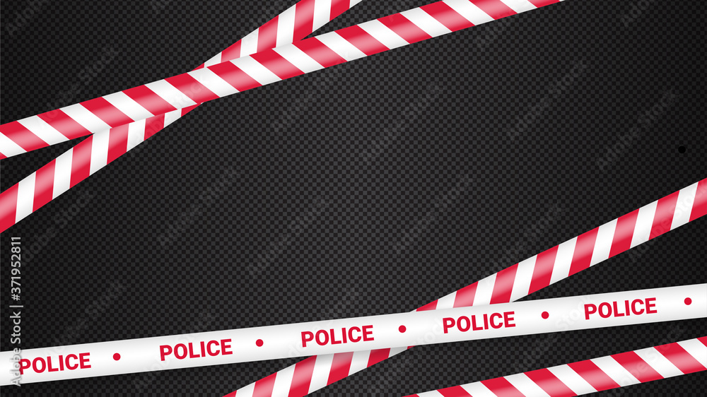 Police tape, crime danger line. Caution police lines isolated. Warning ...